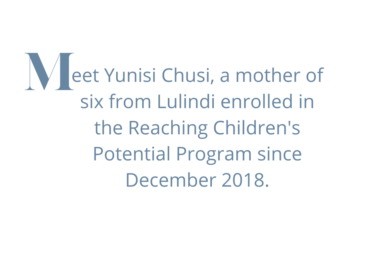 International Community Development Profile: Yunisi Chusi Family in ...